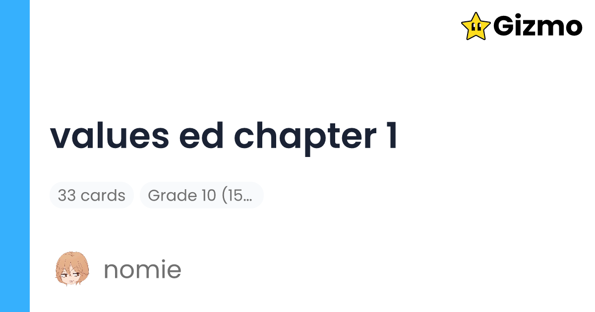 Values Ed Chapter 1 | Flashcards