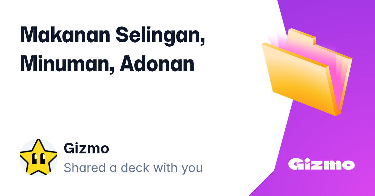 Makanan Selingan, Minuman, Adonan | Flashcards