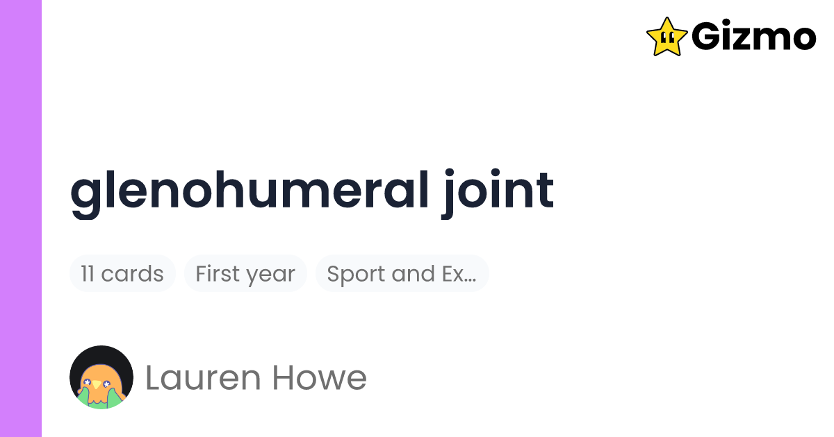 Glenohumeral Joint | Flashcards