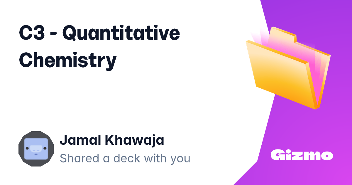 C3 - Quantitative Chemistry | Flashcards