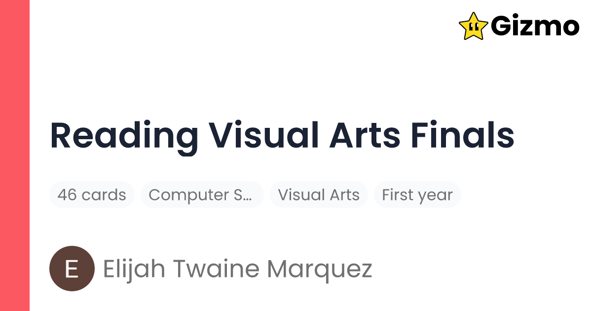 Reading Visual Arts Finals | Flashcards