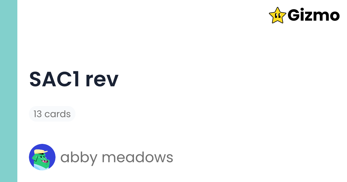 Sac1 Rev | Flashcards