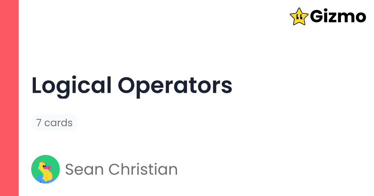 Logical Operators | Flashcards