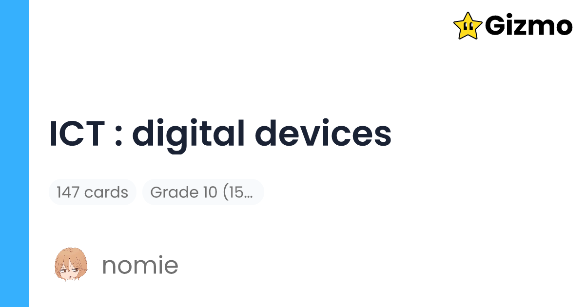 Ict : Digital Devices | Flashcards