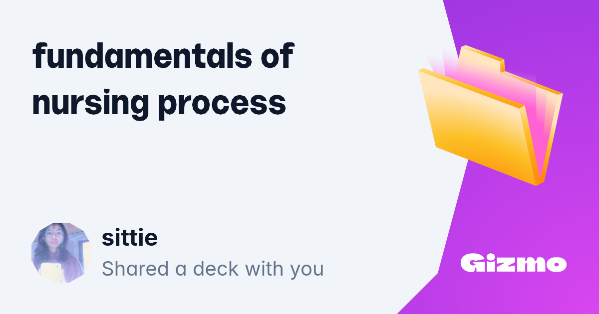 Fundamentals Of Nursing Process | Flashcards