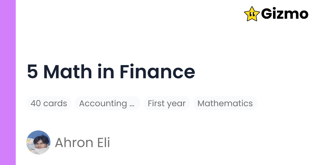 5 Math in Finance | Flashcards