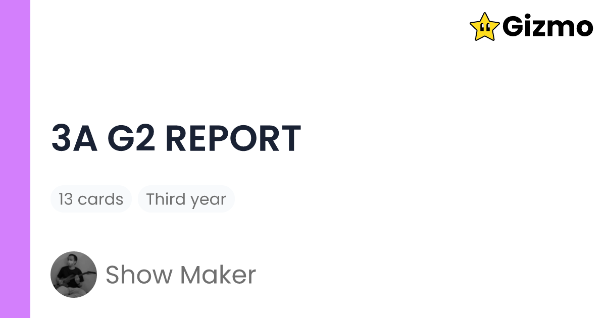 3a G2 Report | Flashcards