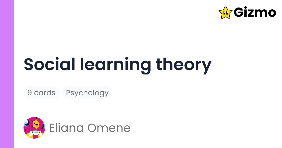 Social Learning Theory | Flashcards