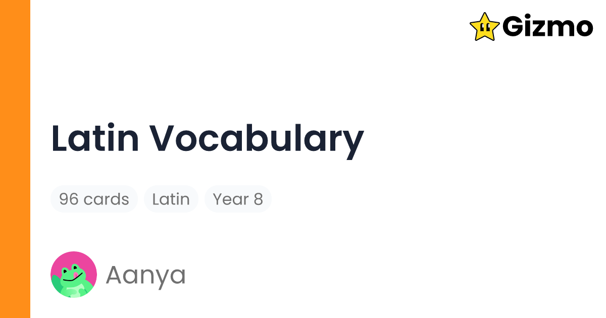 Latin Vocabulary | Flashcards