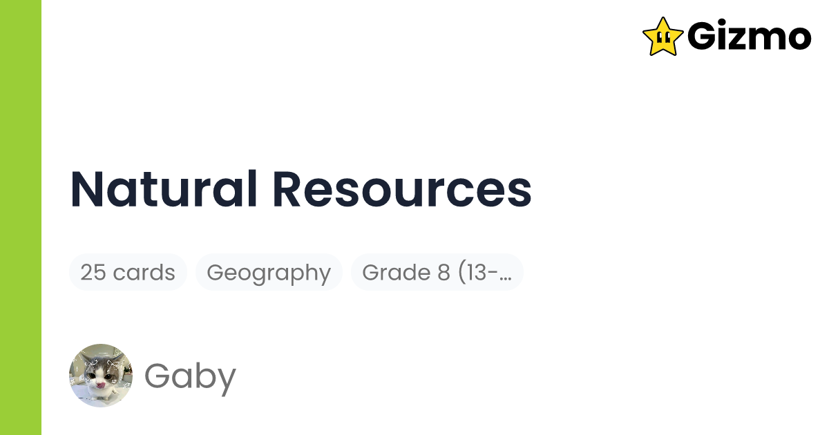 Natural Resources | Flashcards