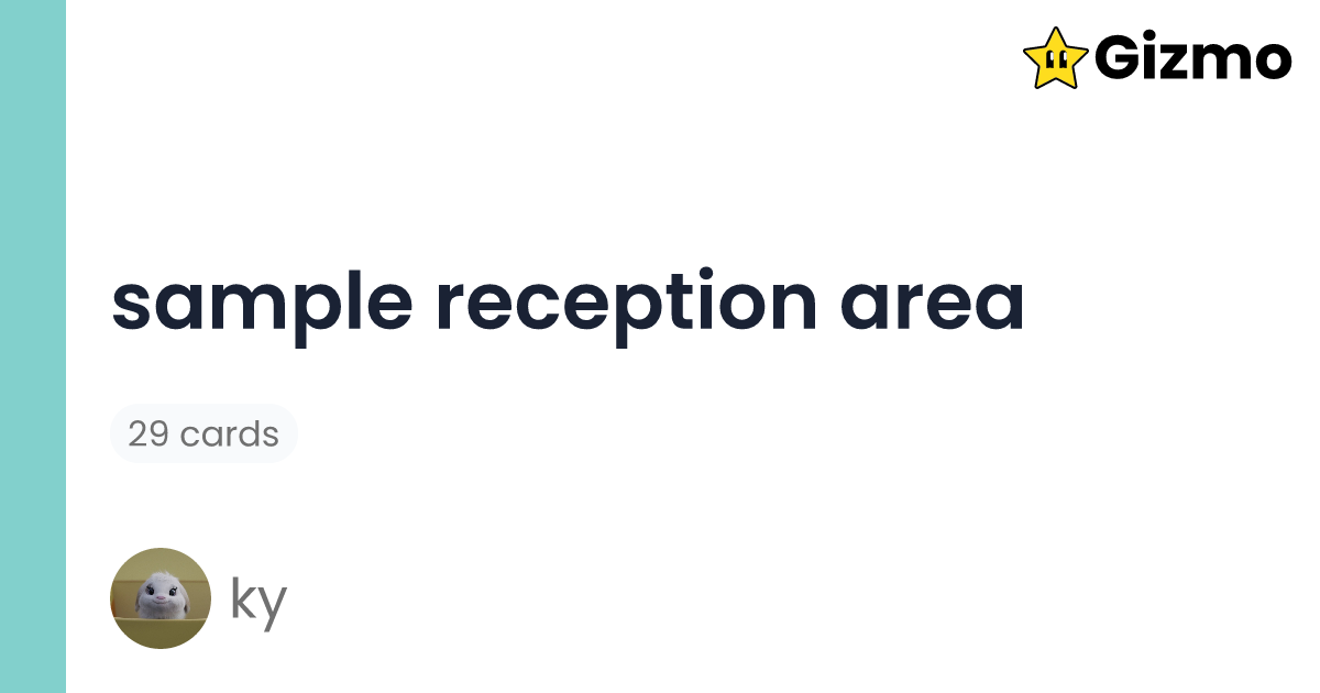 Sample Reception Area | Flashcards