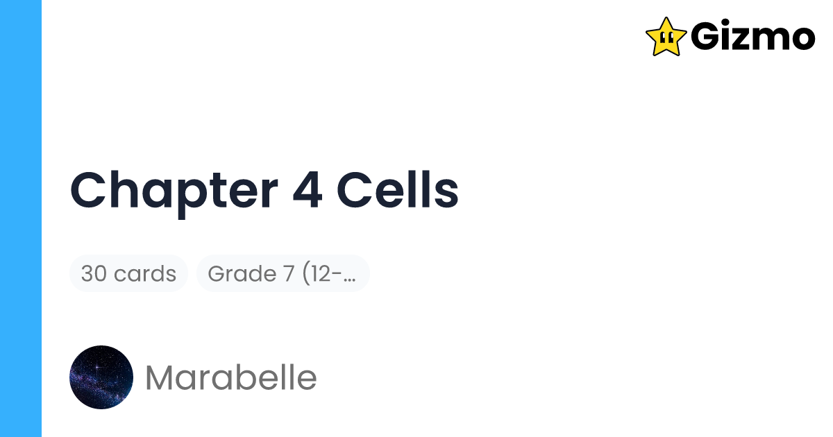 Chapter 4 Cells | Flashcards