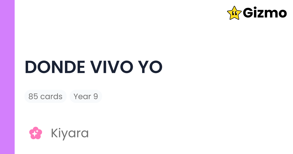 Donde Vivo Yo | Flashcards