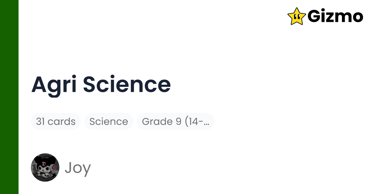 Agri Science | Flashcards