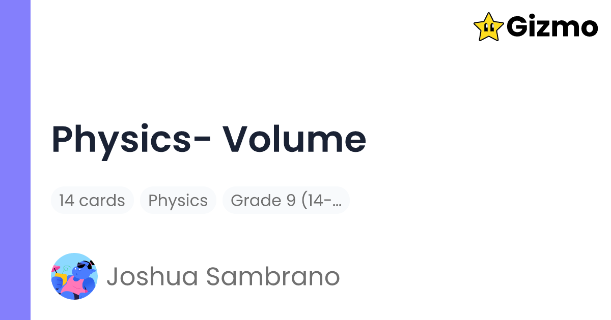 Physics- Volume | Flashcards