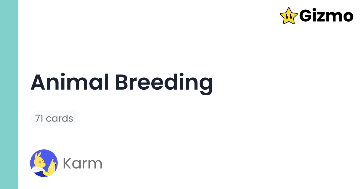 Animal Breeding | Flashcards