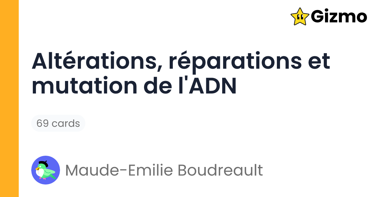 Altérations, Réparations Et Mutation De L'adn | Flashcards
