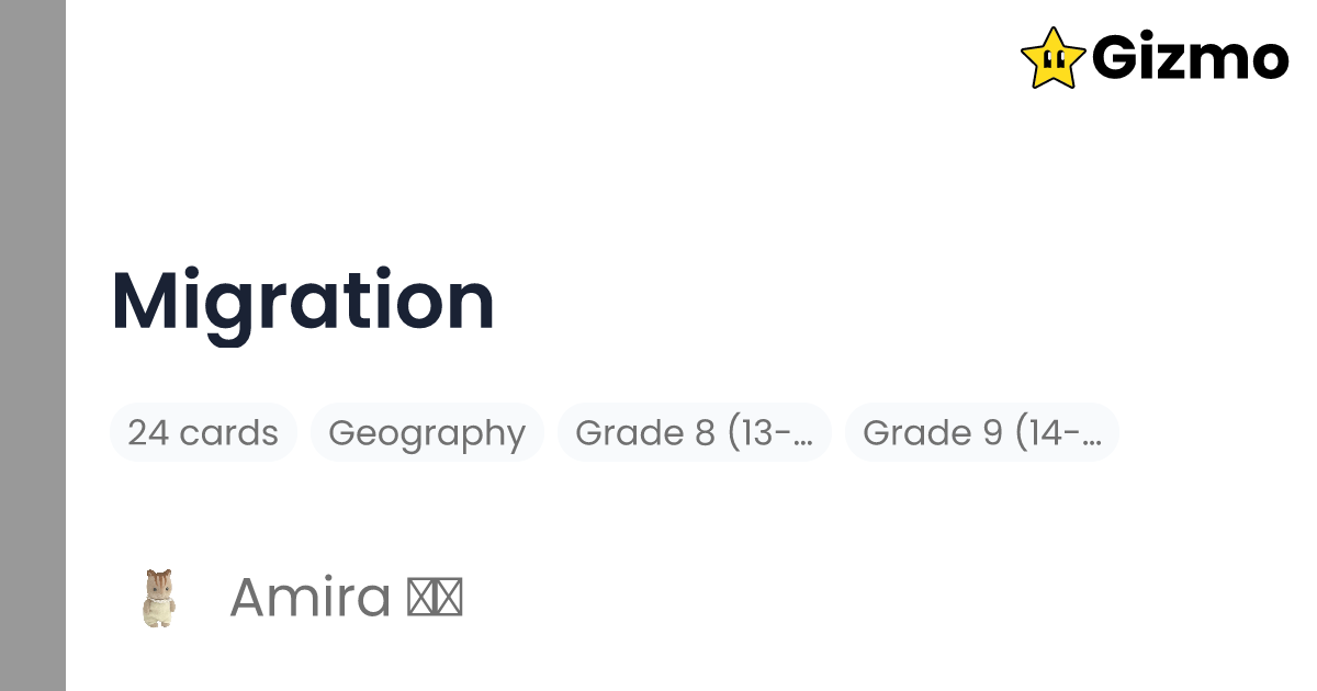 Migration | Flashcards