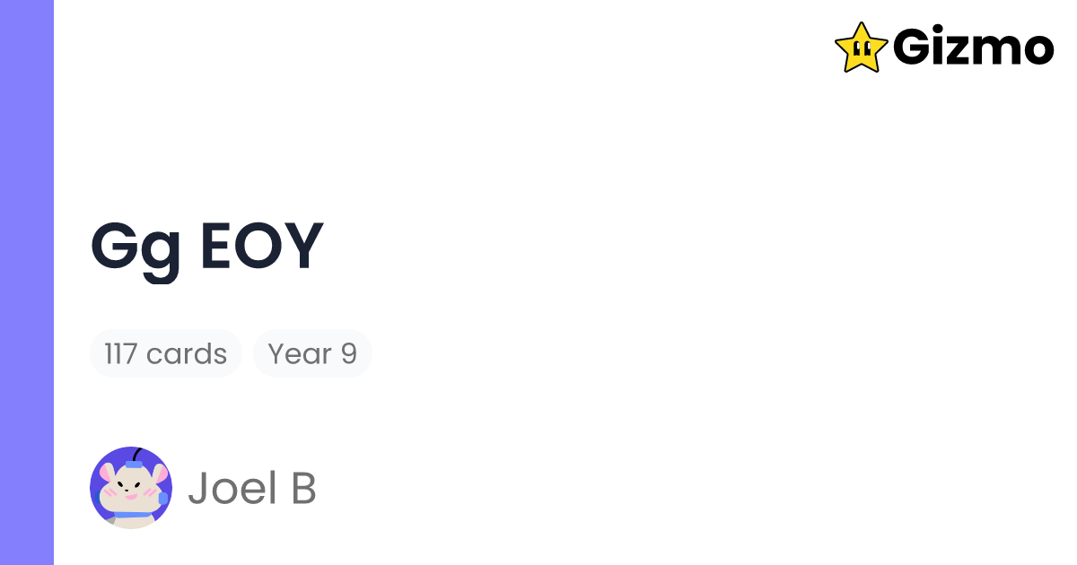 Gg Eoy | Flashcards