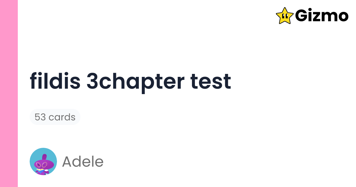 Fildis 3chapter Test | Flashcards