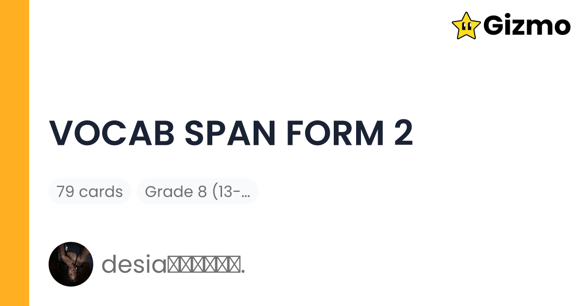 Vocab Span Form 2 | Flashcards