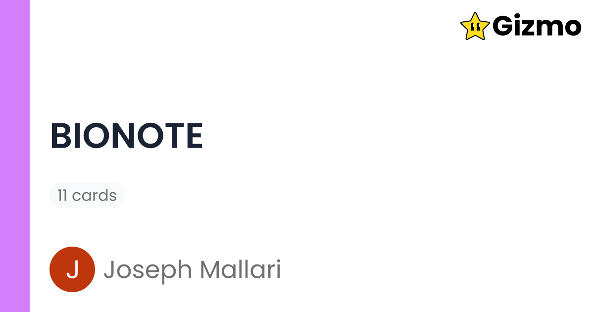 Bionote | Flashcards