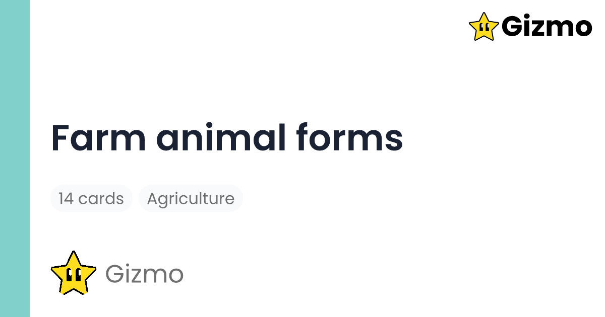 Farm Animal Forms | Flashcards