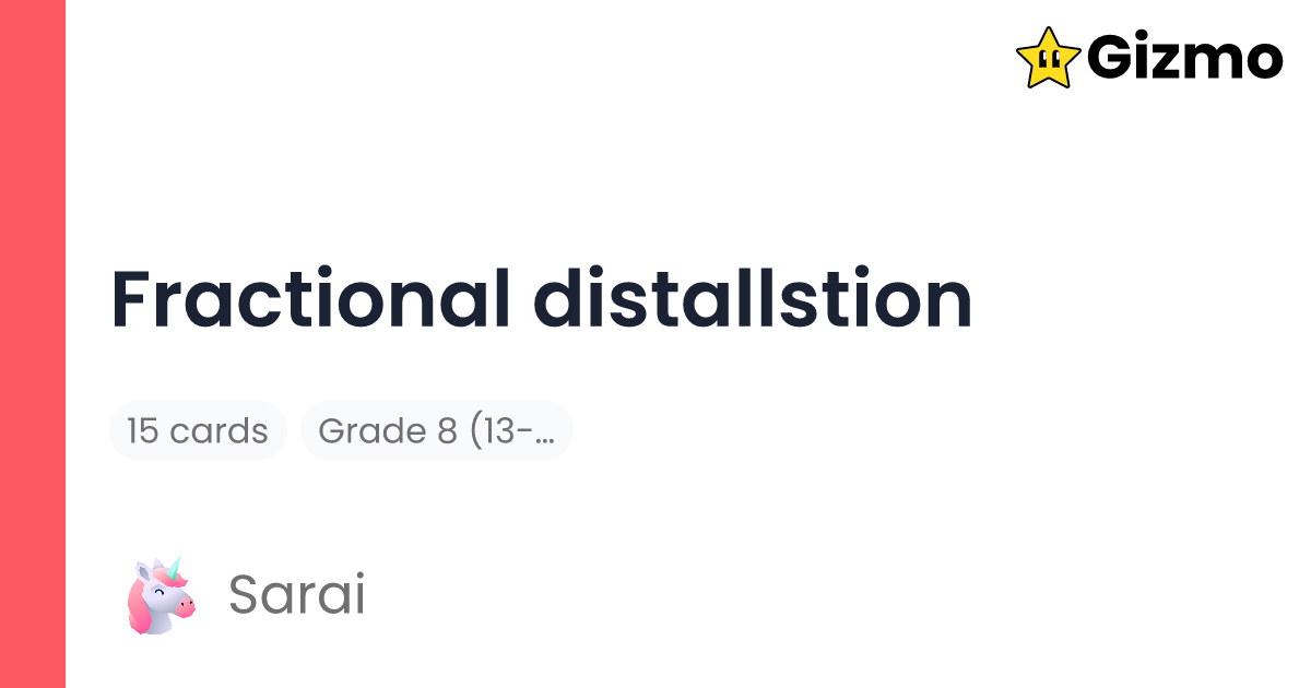 Fractional Distallstion | Flashcards