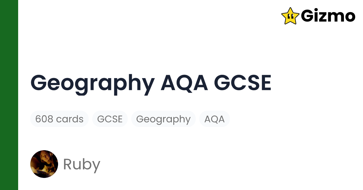 Geography Aqa Gcse | Flashcards
