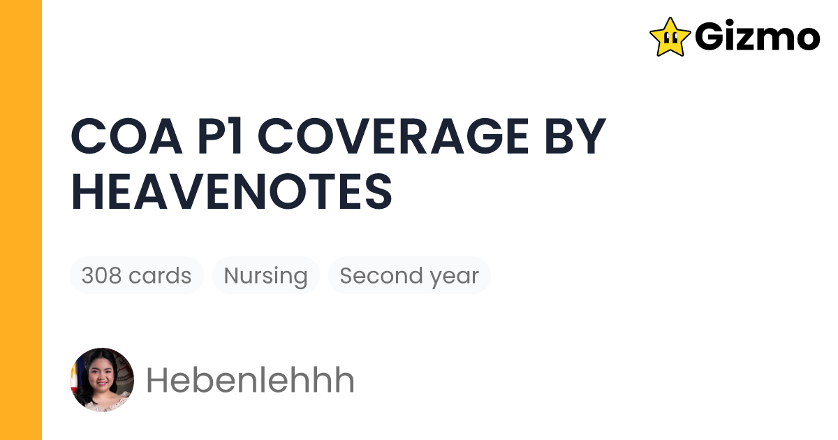 Coa P1 Coverage by Heavenotes | Flashcards