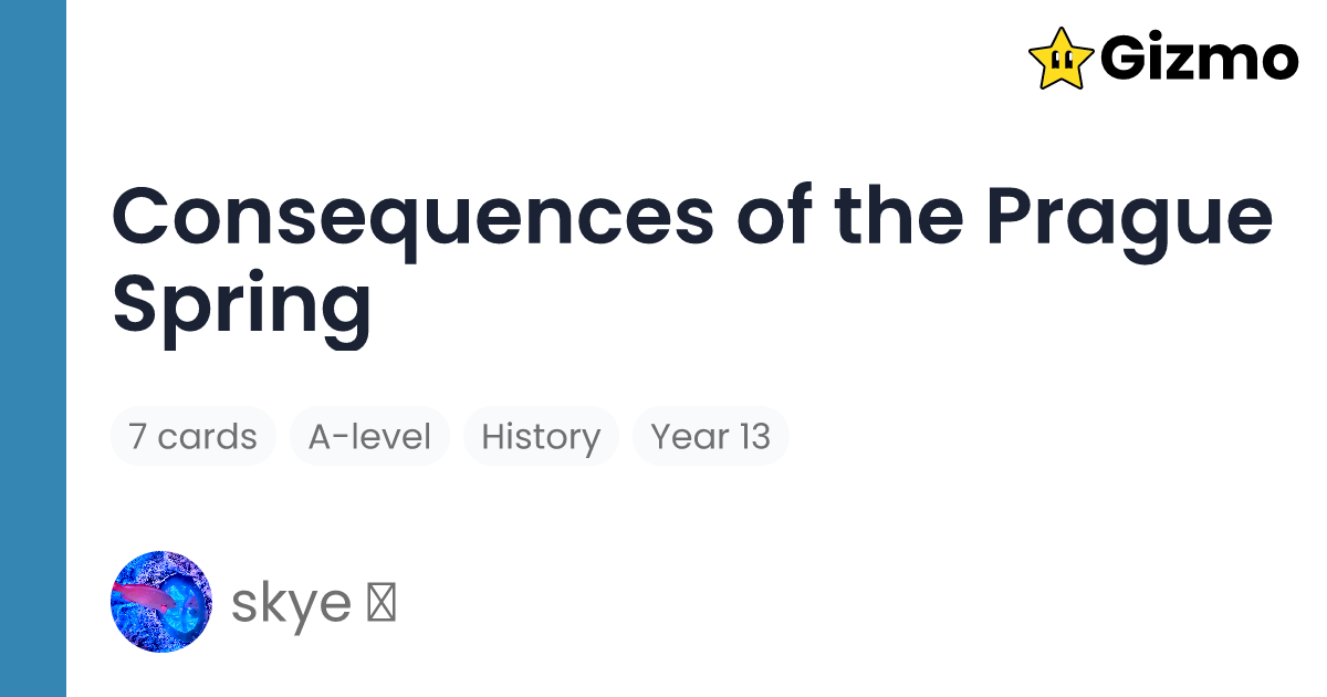 Consequences Of the Prague Spring | Flashcards