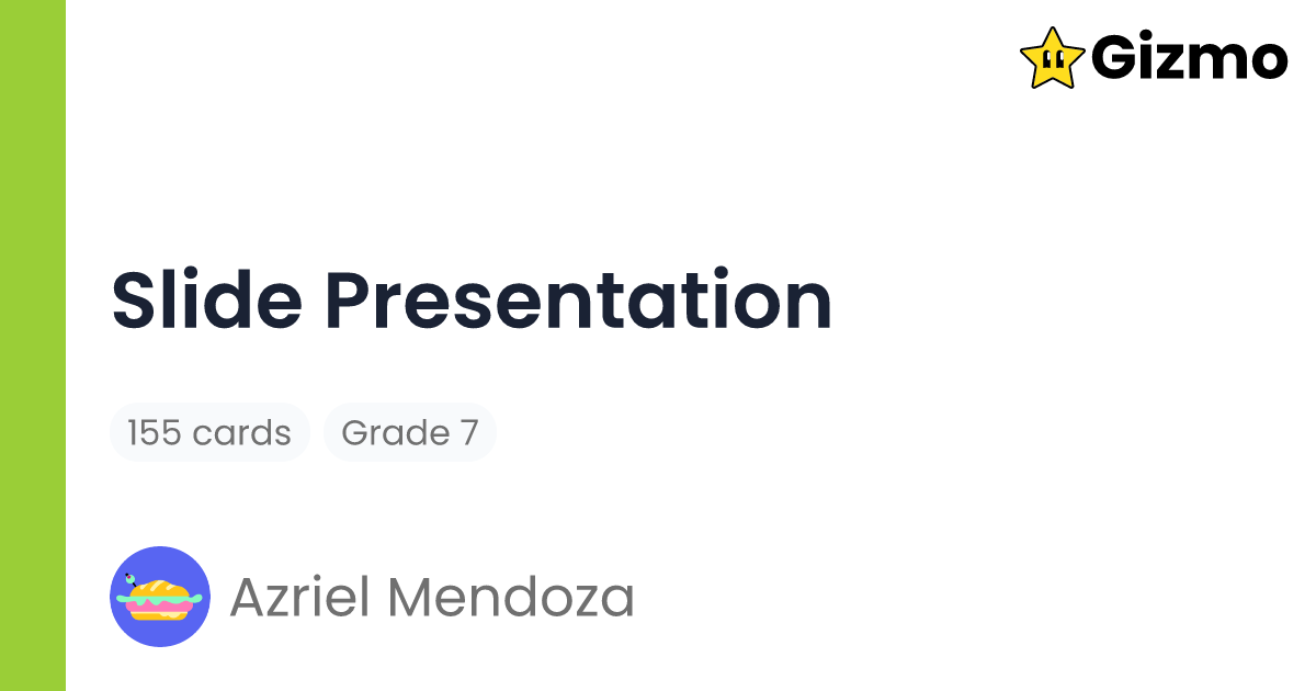 Slide Presentation | Flashcards