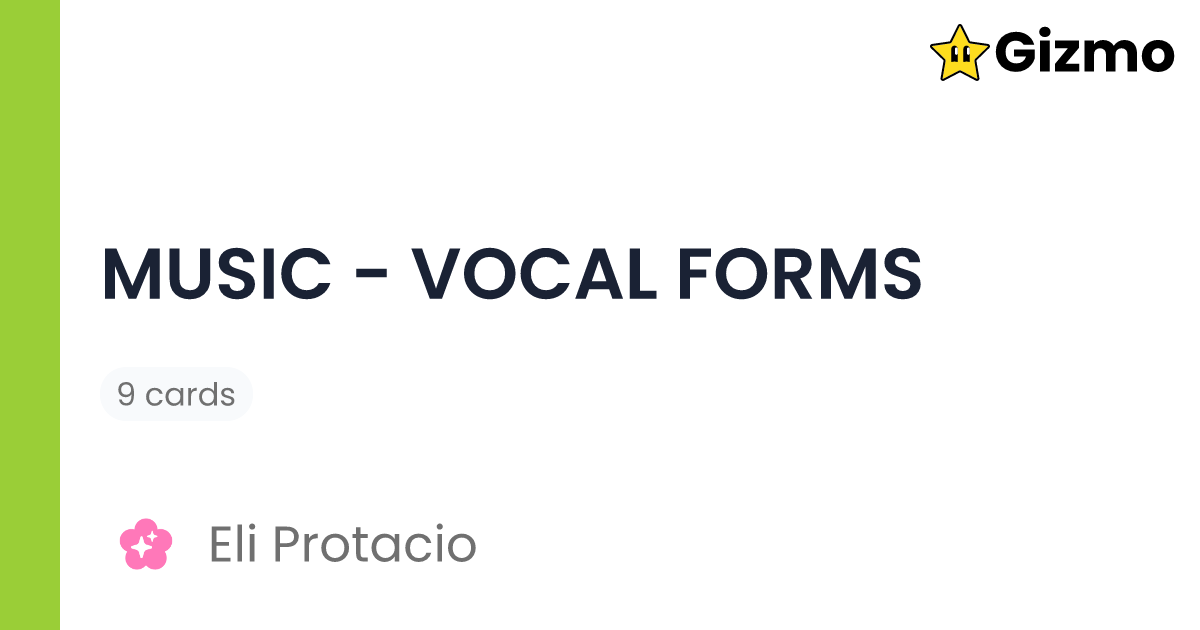 Music - Vocal Forms | Flashcards