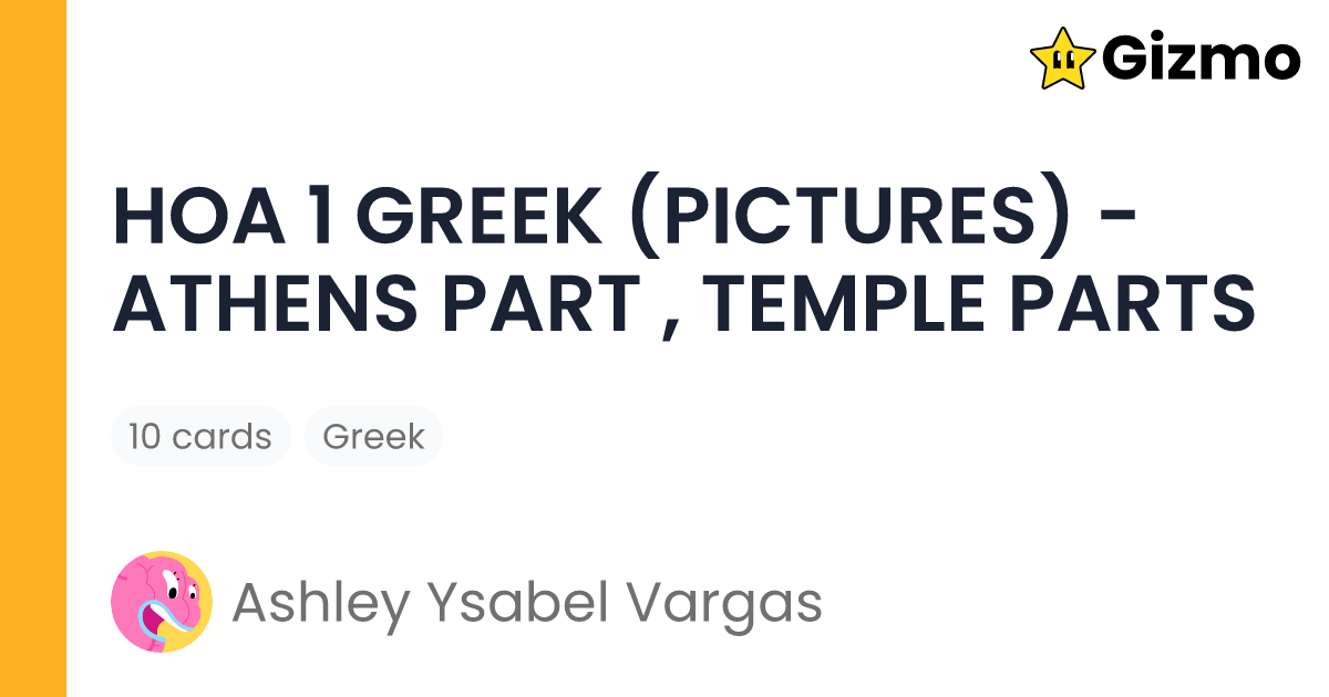 Hoa 1 Greek (pictures) - Athens Part , Temple Parts | Flashcards