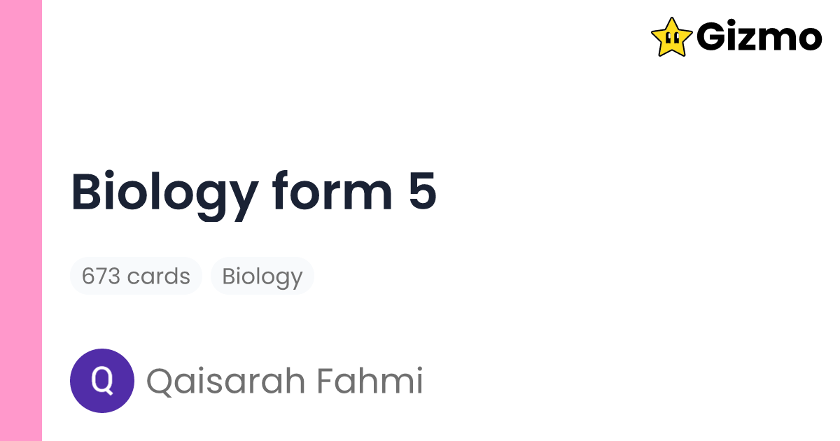 Biology Form 5 | Flashcards