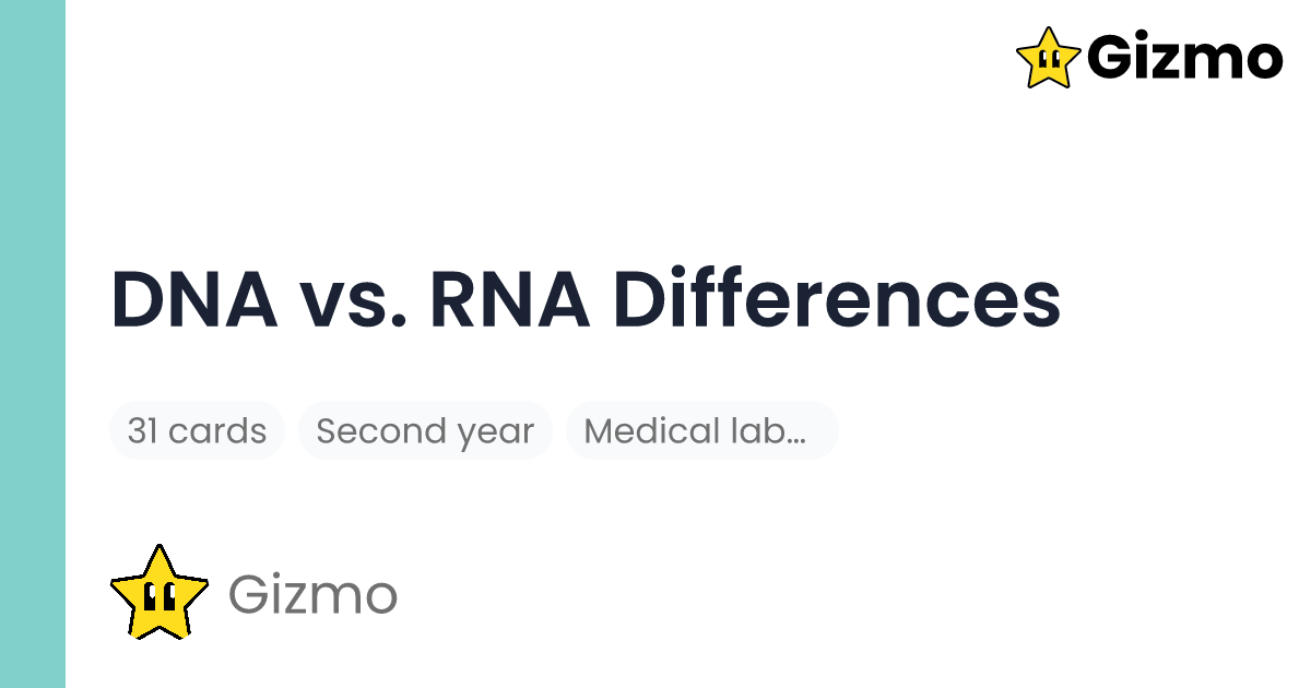 Dna Vs. Rna Differences | Flashcards