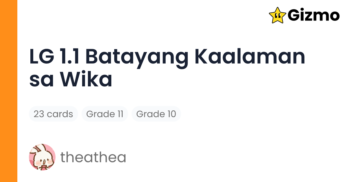 Lg 1.1 Batayang Kaalaman Sa Wika | Flashcards