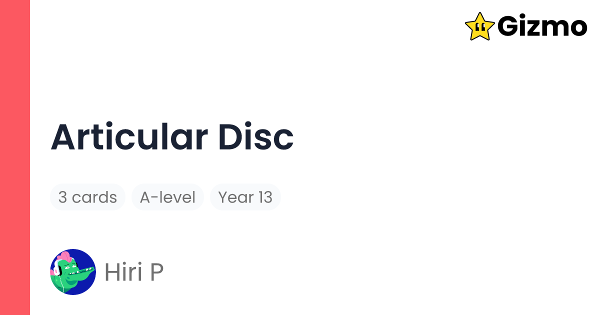 Articular Disc | Flashcards