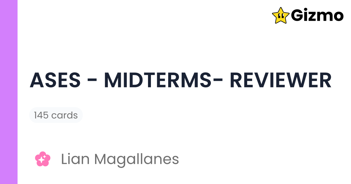 Ases - Midterms- Reviewer | Flashcards