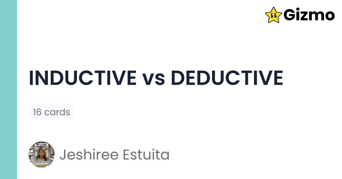 Inductive Vs Deductive | Flashcards