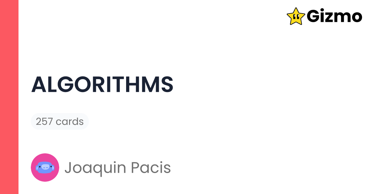 Algorithms | Flashcards