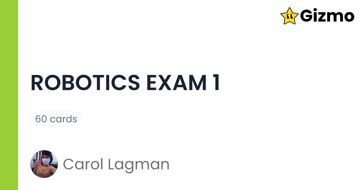 Robotics Exam 1 | Flashcards