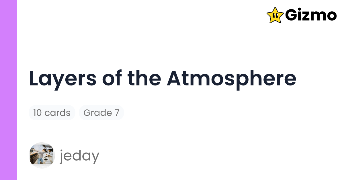 Layers Of the Atmosphere | Flashcards