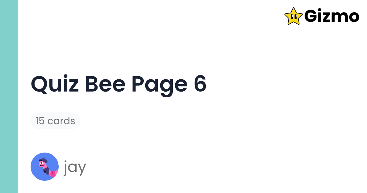 Quiz Bee Page 6 | Flashcards