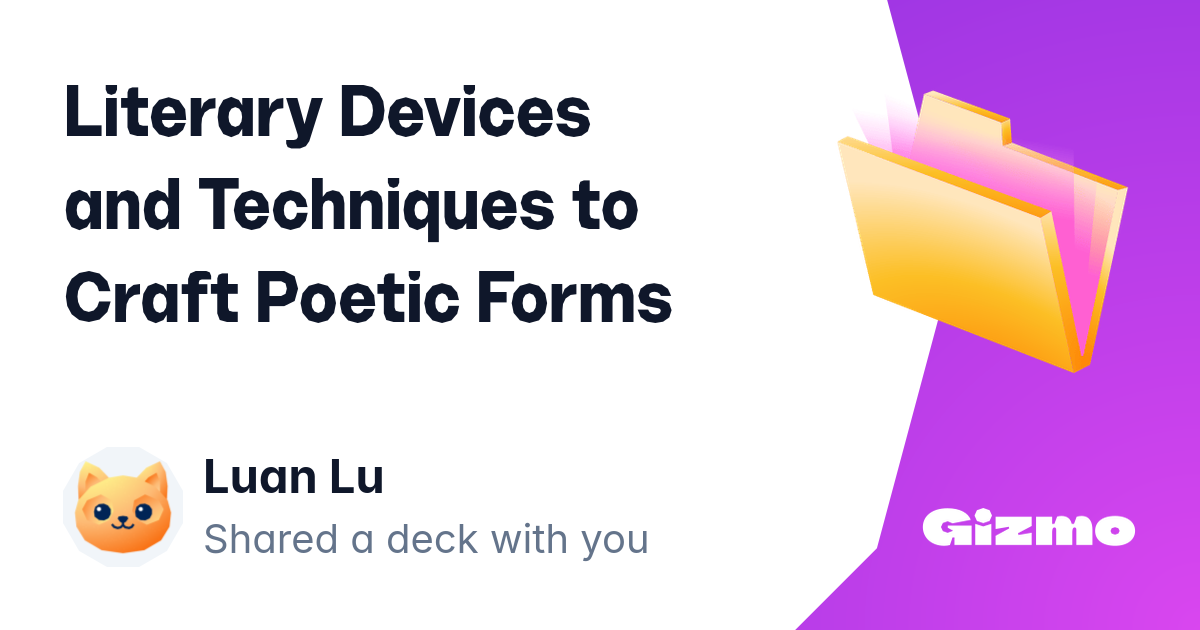 Literary Devices and Techniques to Craft Poetic Forms | Flashcards