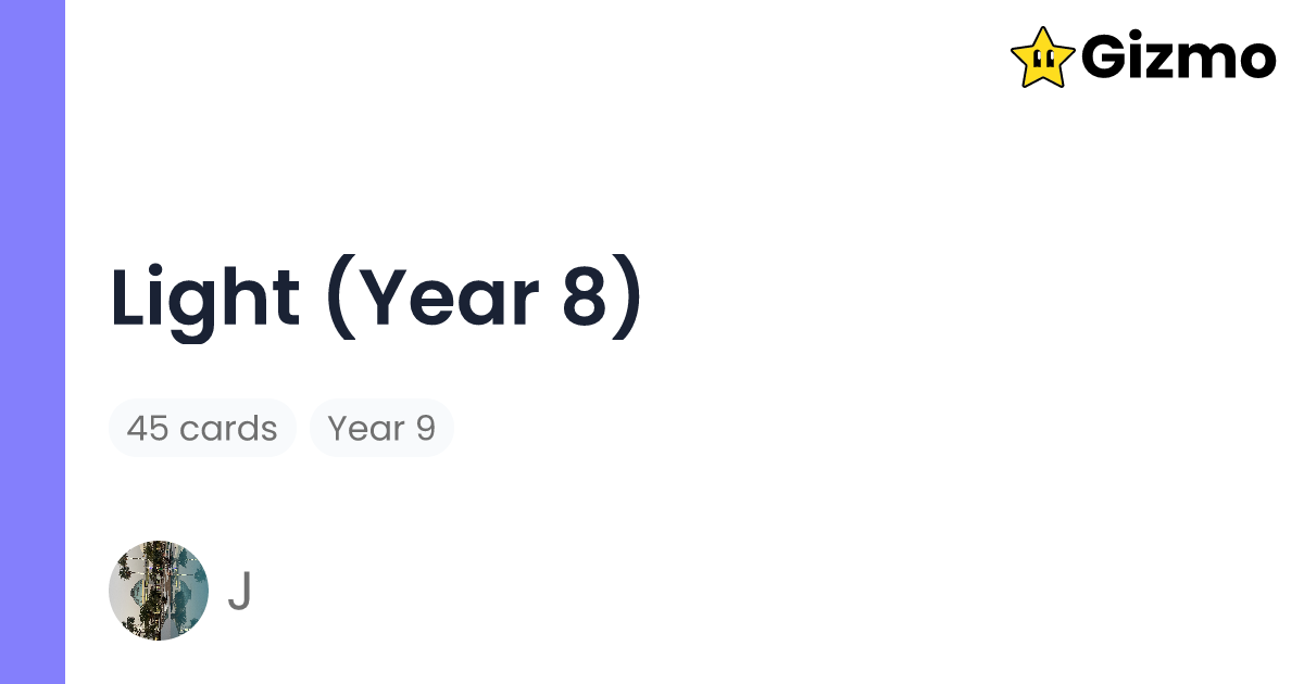 Light (year 8) | Flashcards