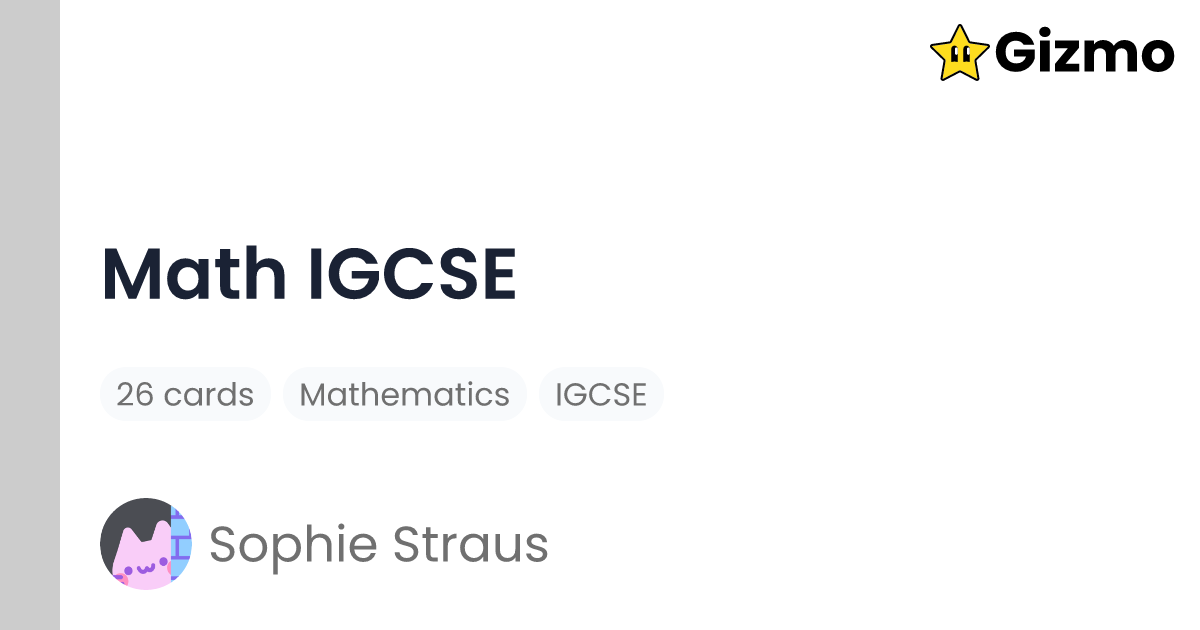 Math Igcse | Flashcards