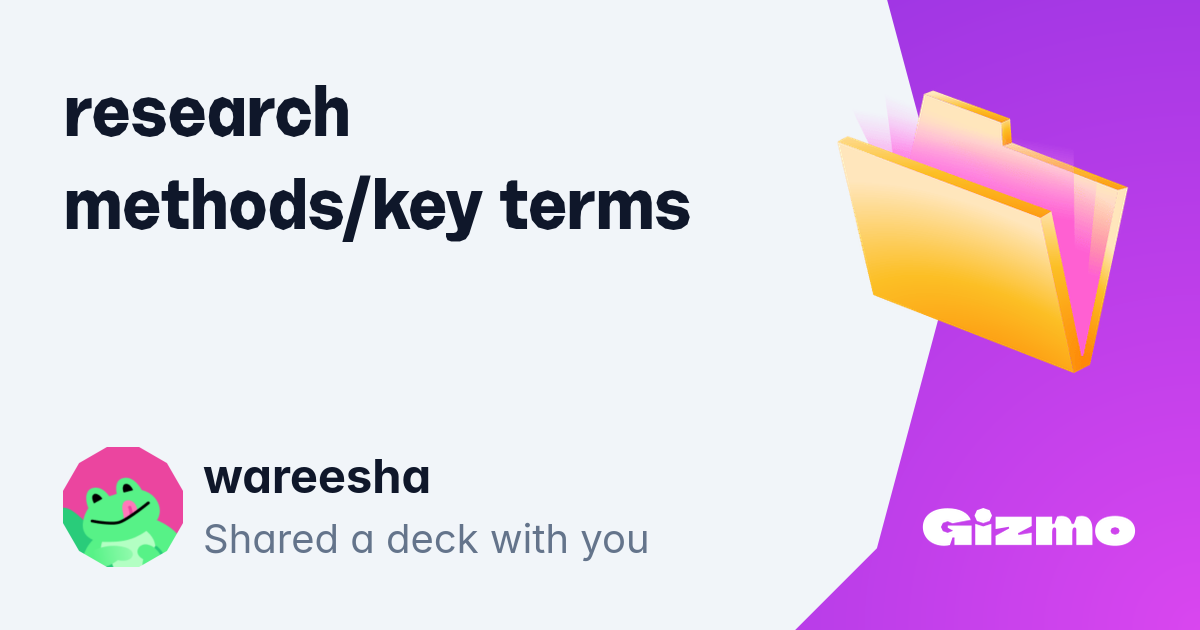 Research Methods/key Terms | Flashcards