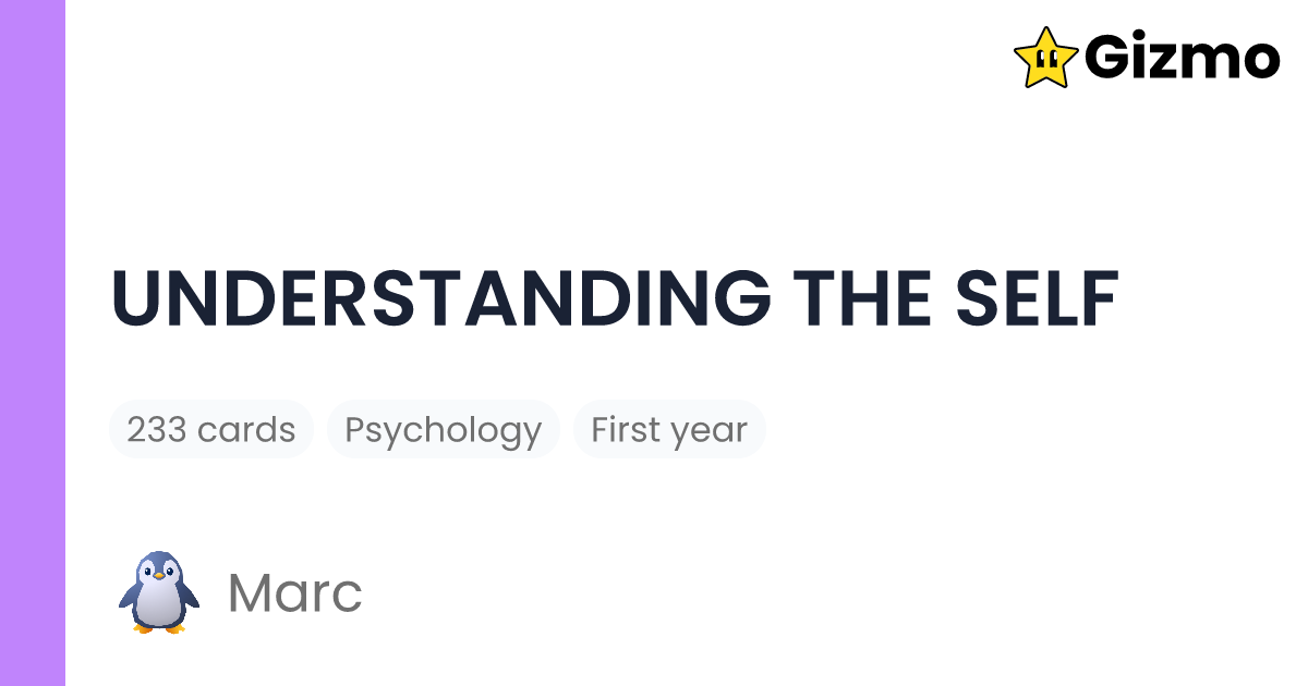 Understanding the Self | Flashcards