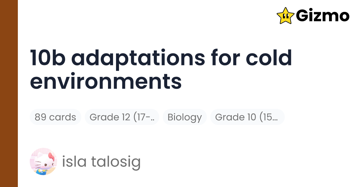 10b Adaptations for Cold Environments | Flashcards